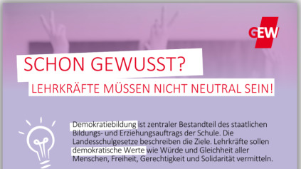 GEW-Wuppertal: Lehrkräfte müssen nicht neutral sein